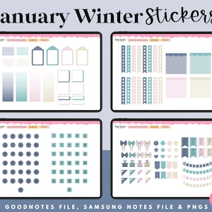January Stickers, Winter Stickers, Digital Planner Stickers, Goodnotes ...