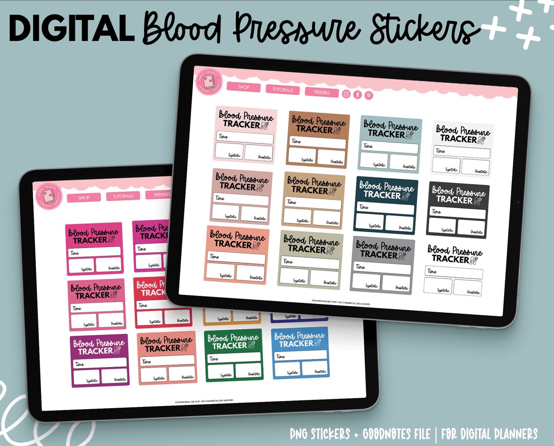 Blood Pressure Tracker Sticker | Digital Stickers | Goodnotes Stickers ...
