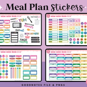 Meal Planning Digital Stickers | Goodnotes Stickers | PNG Stickers - Etsy
