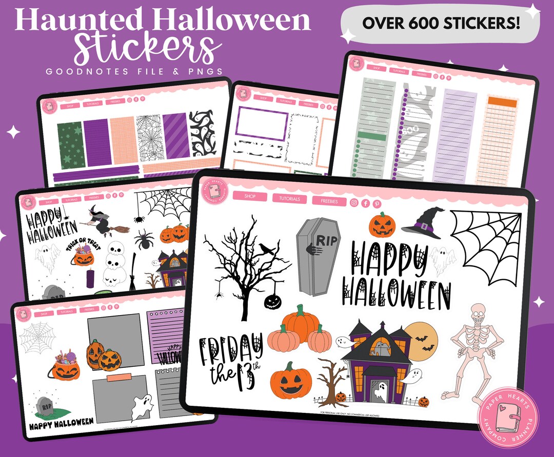 Halloween Stickers Digital Stickers Goodnotes Stickers iPad Stickers ...