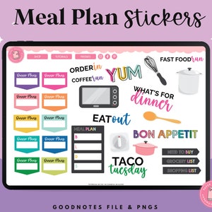 Meal Planning Digital Stickers | Goodnotes Stickers | PNG Stickers - Etsy