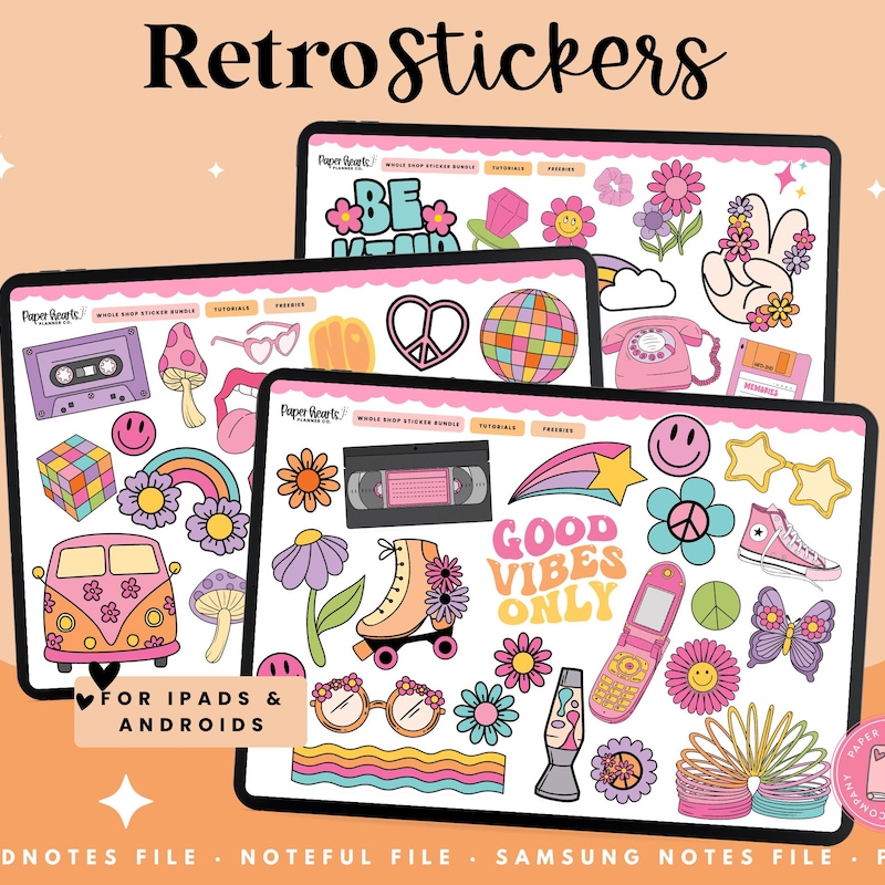 Groovy Stickers Digital - Etsy