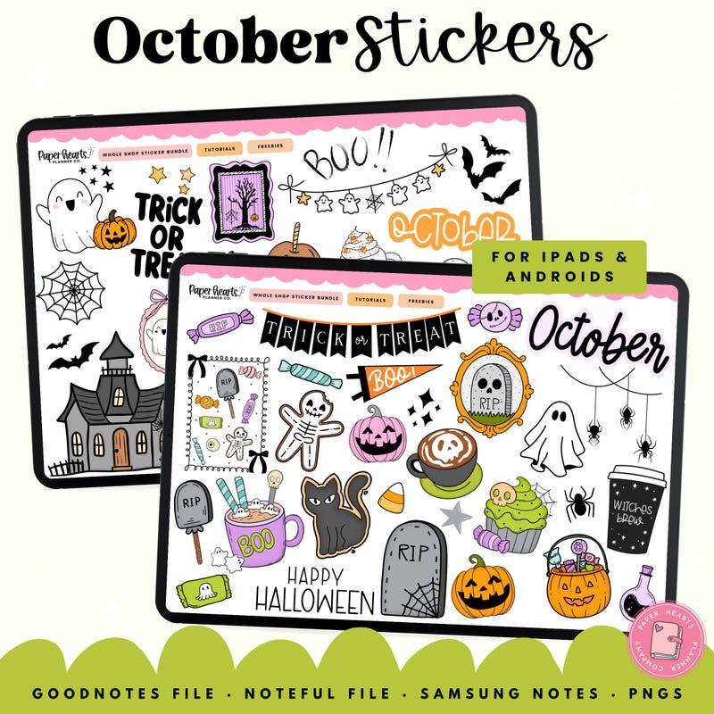 October Stickers - Etsy