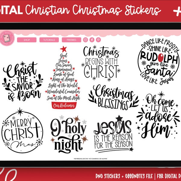 Christian Christmas Stickers - Etsy