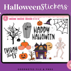 Halloween Stickers | Digital Stickers | Goodnotes Stickers | iPad ...
