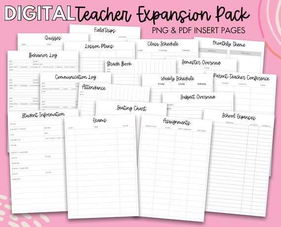 Teacher Planning Pages Digital Inserts for Digital Planners - Etsy