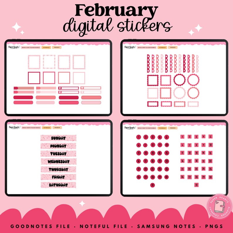 February Stickers, Valentine's Day Stickers, Love Stickers, Holiday ...