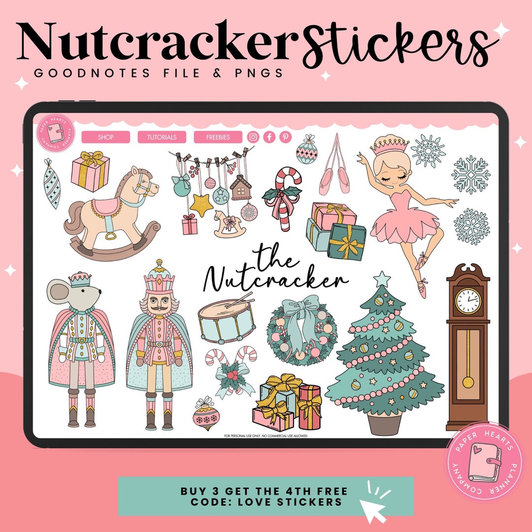 Nutcracker Stickers | Digital Planner Stickers | Christmas Stickers ...