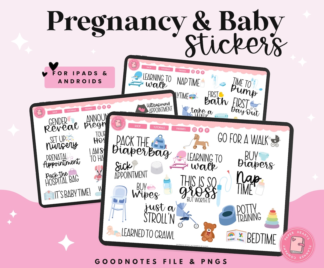 Pregnancy Digital Sticker Set | Digital Planner Stickers | Goodnotes ...