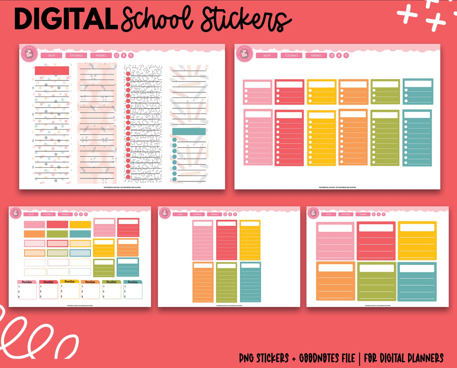 School Stickers Digital Stickers Goodnotes Stickers PNG - Etsy