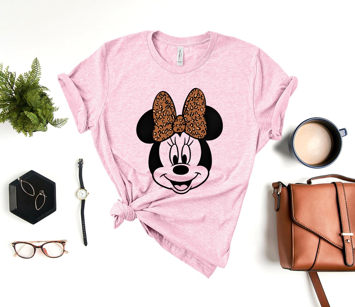 Disney Shirts Minnie Mouse Shirt Leopard Bow Shirt Wdw 50th Etsy
