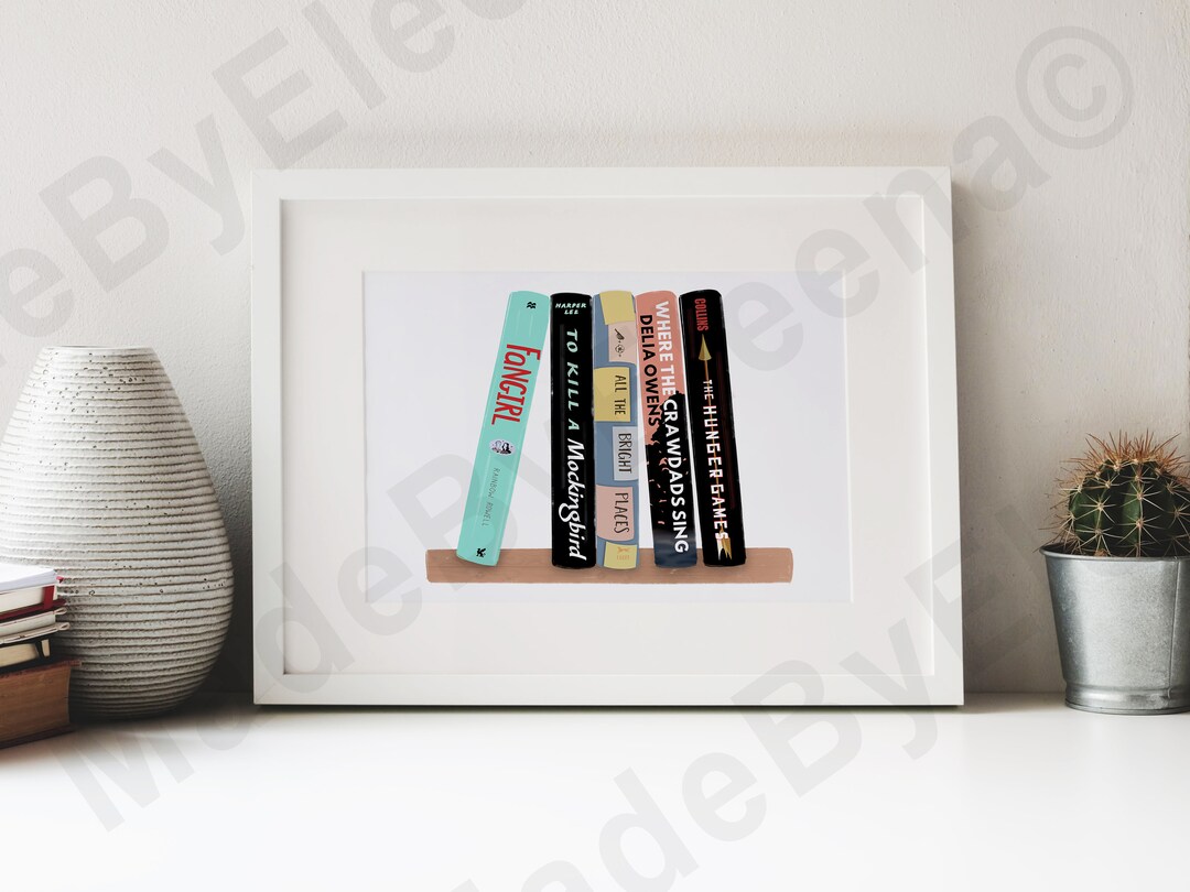 CUSTOM BOOKSHELF Digital Print Choose Your Books Personalizable Book ...