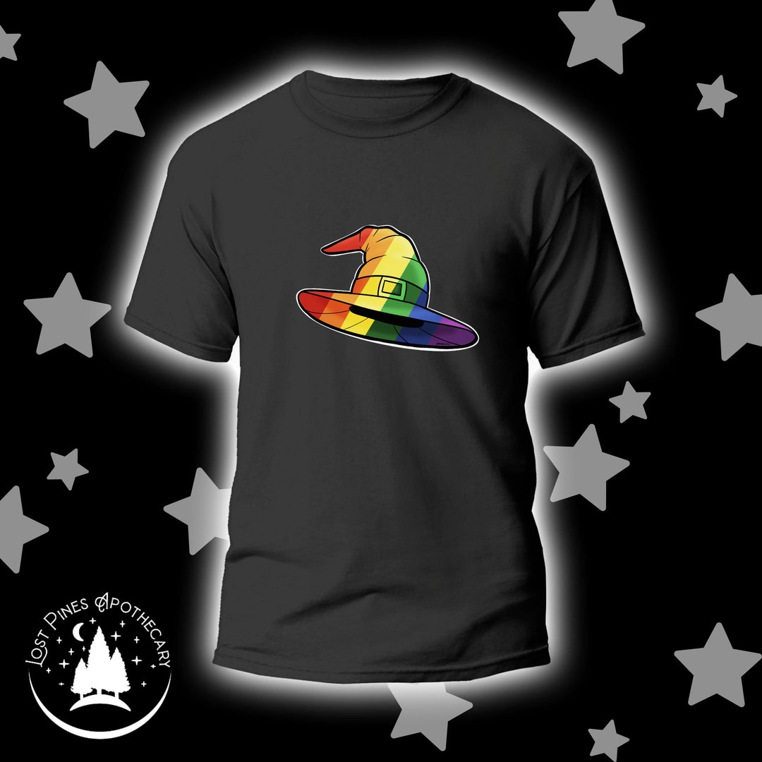 Rainbow Pride Witch Hat T-shirt - LGBTQ+ Empowerment Tee - Etsy