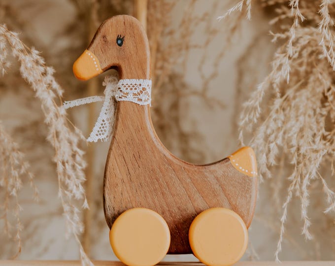 Mallard Duck Baby Shower. Wooden Toy Duck With Child's Name. Animals on ...