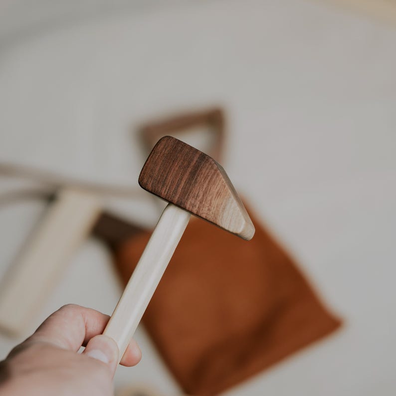 Handcrafted Wooden Kids Tools Set Toy, Montessori Kid Construction Toy ...