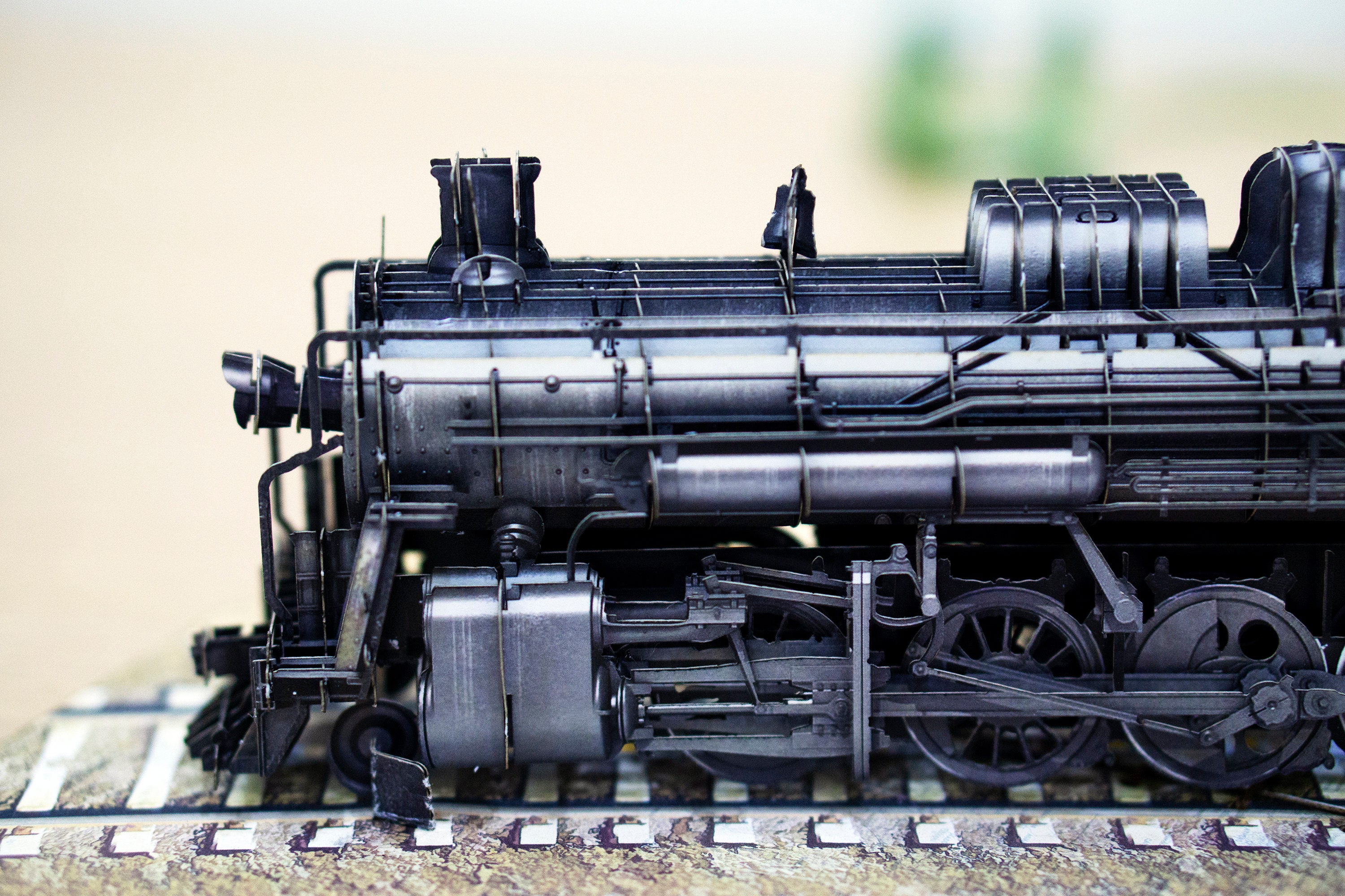 Paper Train Steam Engine Ornament 3D Model Pop up Card With Led Light ...