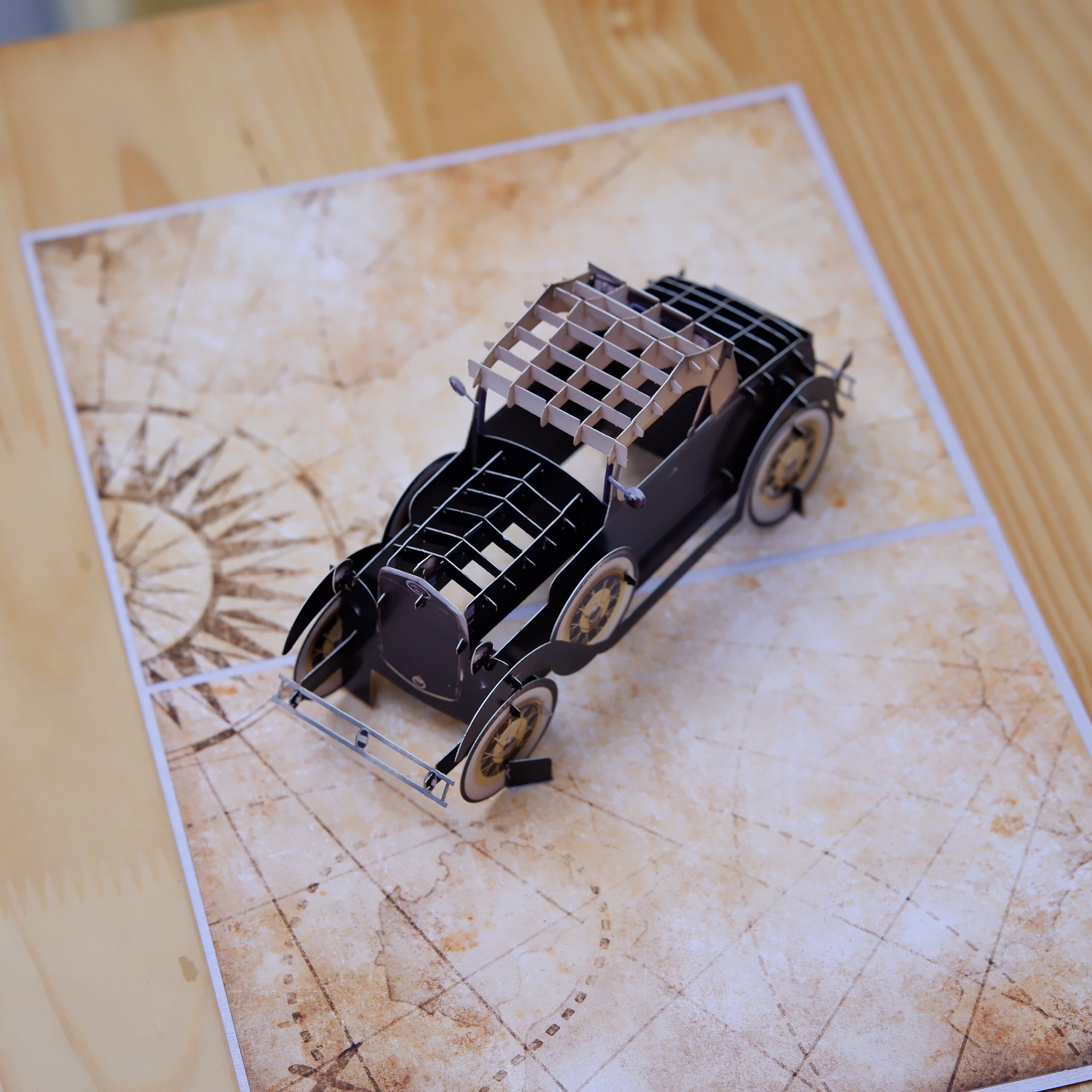 Classic Vintage Car Pop up Card, Antique Retro Automobile Greeting Card ...