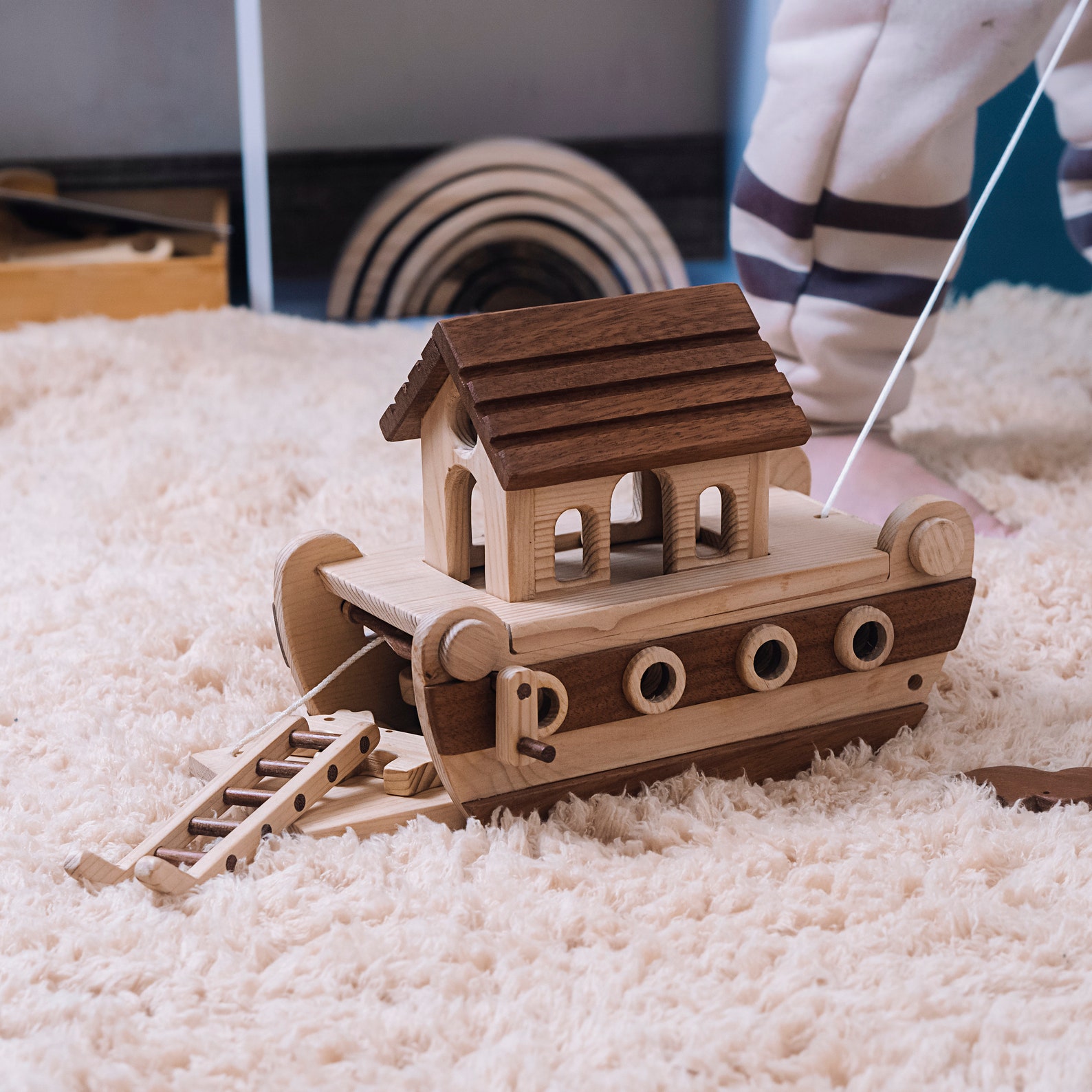 Wooden Noahs Ark Nursery Decor Baptism Gift for Toddler Boy - Etsy