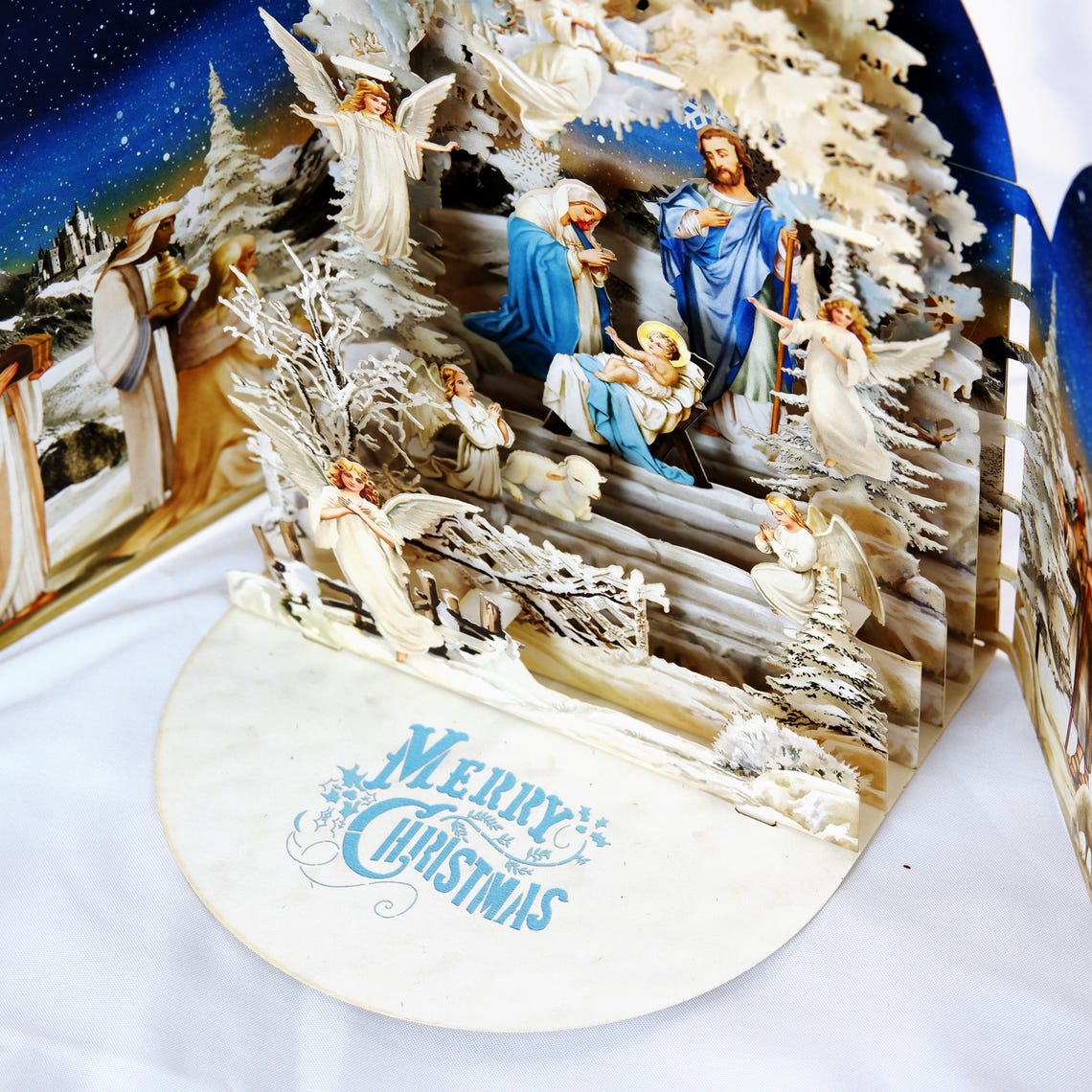 Unique 3D Nativity Scene Pop-up Greeting Card | Christmas Scene ...