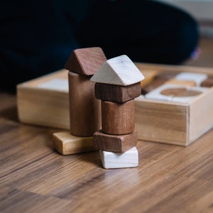 Montessori Wooden Blocks Set: Natural STEM Toys, 2nd Birthday Gift - Etsy