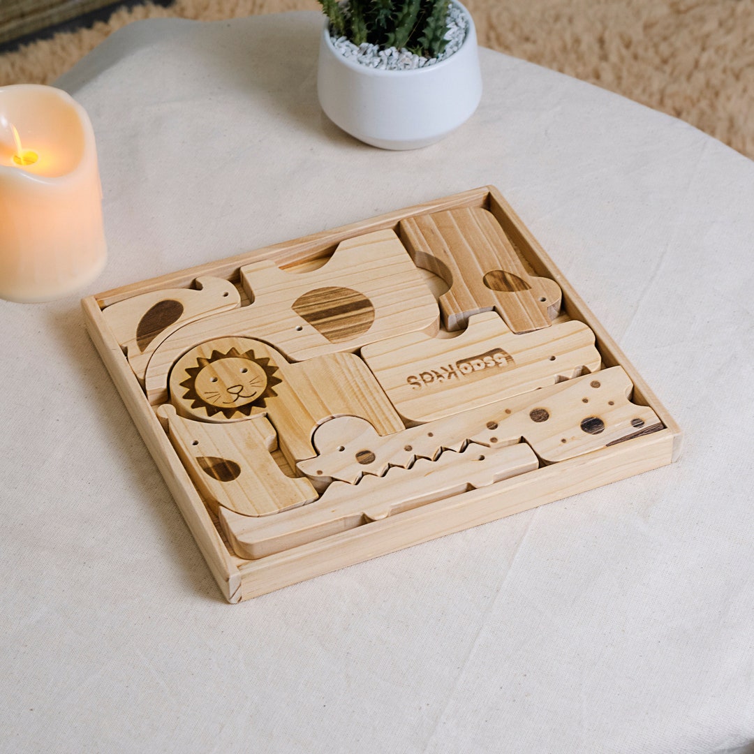 Montessori Wooden Animals Balance Toy, Puzzle Box Sensory Toys, 2nd ...