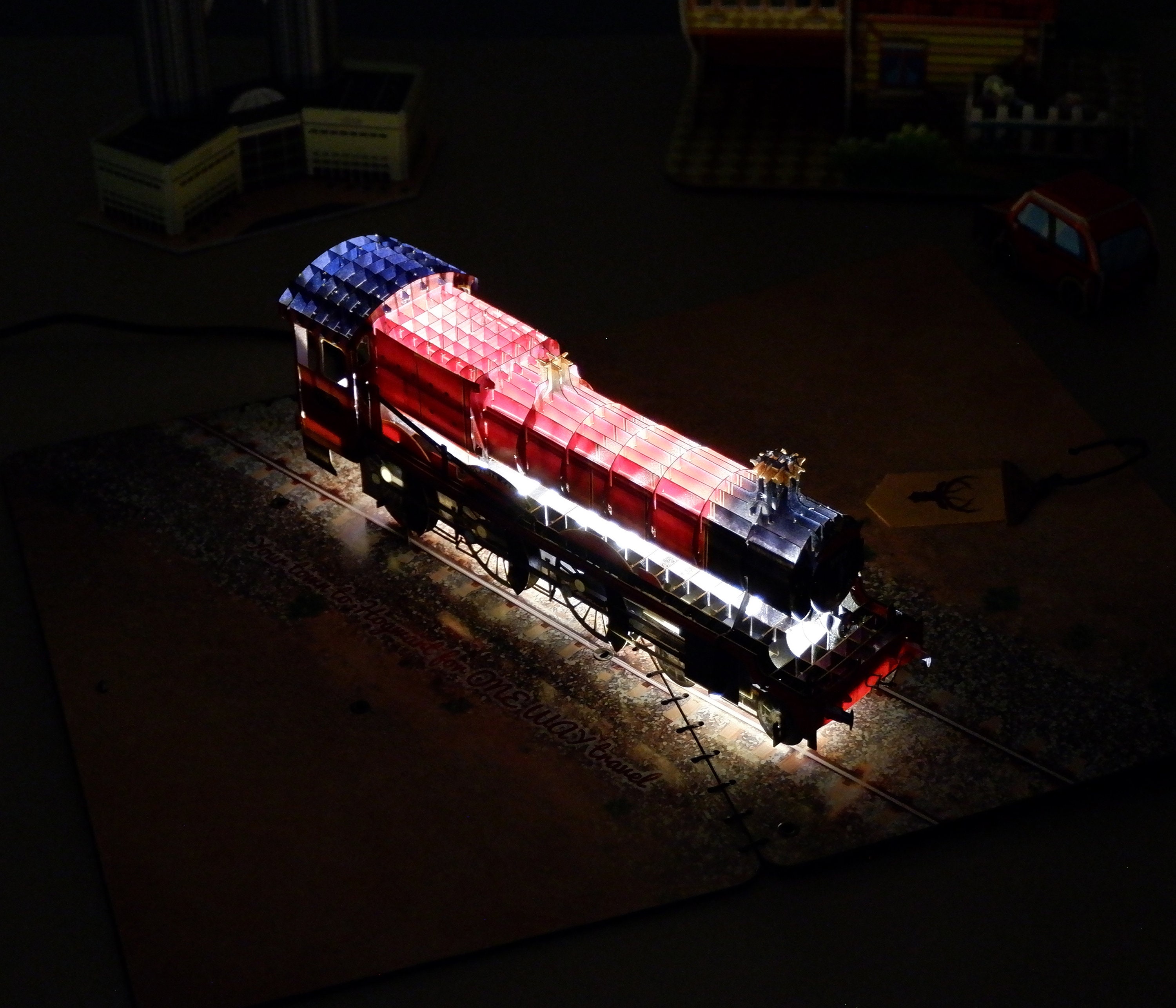 Red Locomotive Pop up Steam Engine Train With Led Light Covered by ...