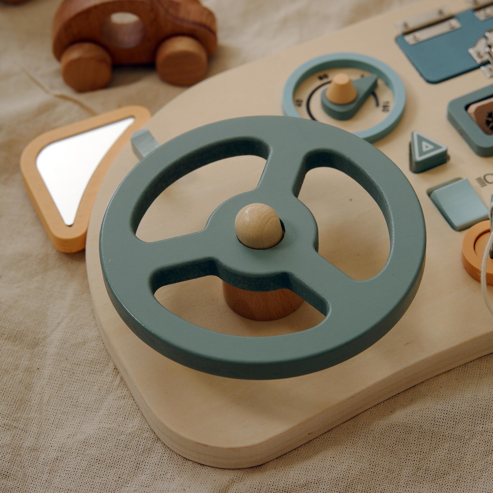 Personalized Wood Busy Board With Car Steering Wheel and Dashboard ...