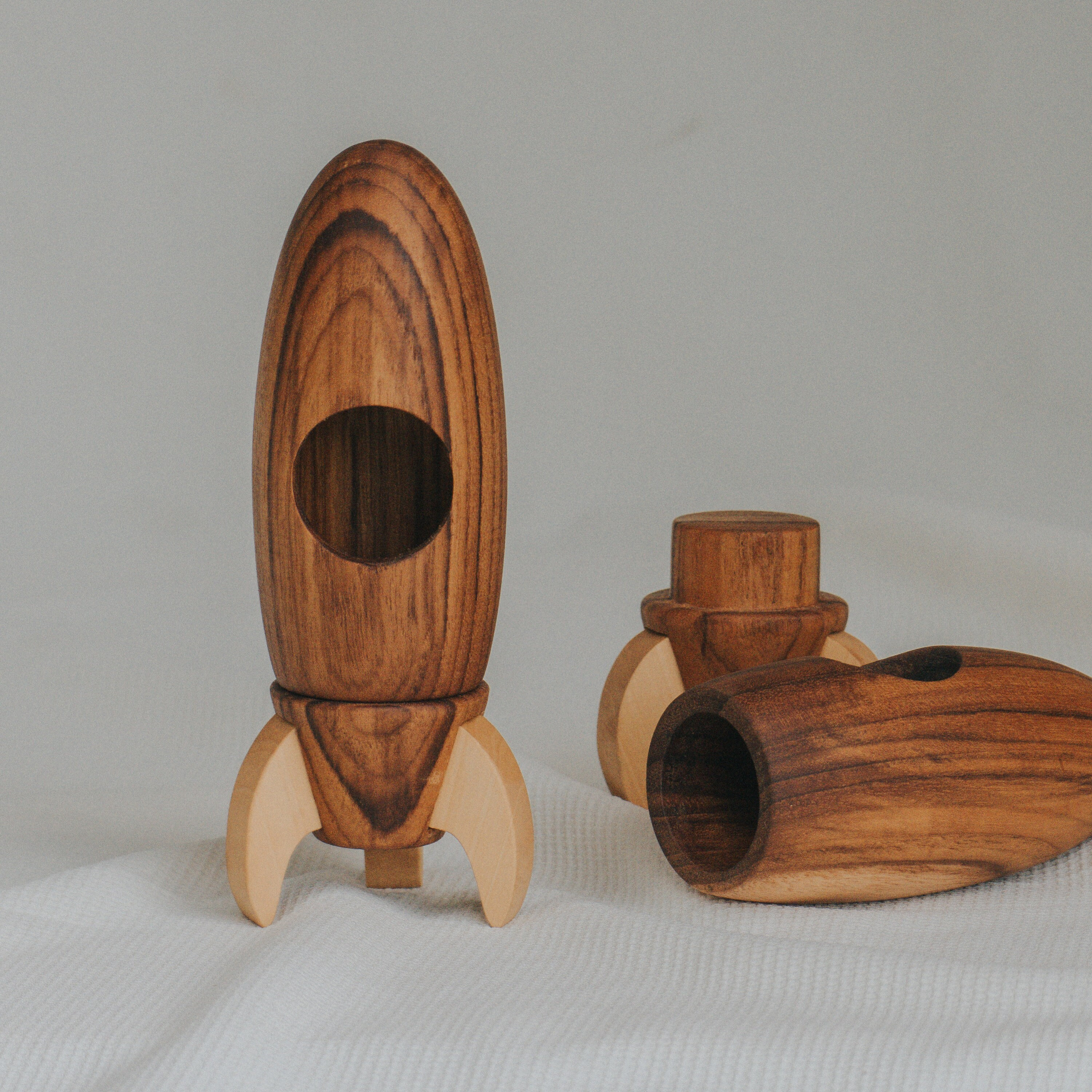 Wooden Spaceship Rocket Model Toy - Baby Boy & Toddler Gifts, Nursery ...