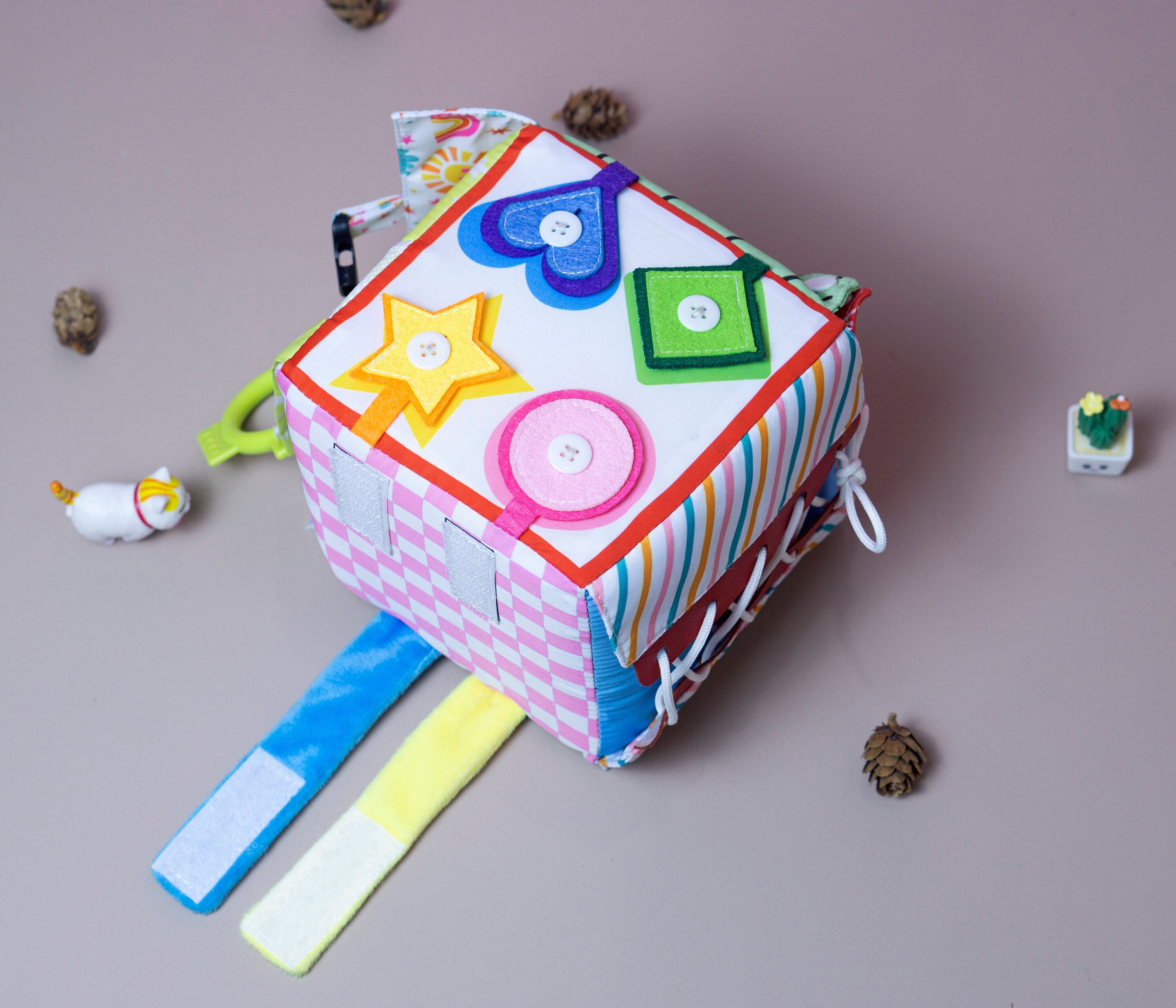 Soft Activity Cube Baby Toys: Educational Fabric Toys for Toddler With ...