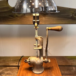 Meat Grinder Lamp Handmade, Unique Lamp, Kitchen Lamp, Statement Lamp ...