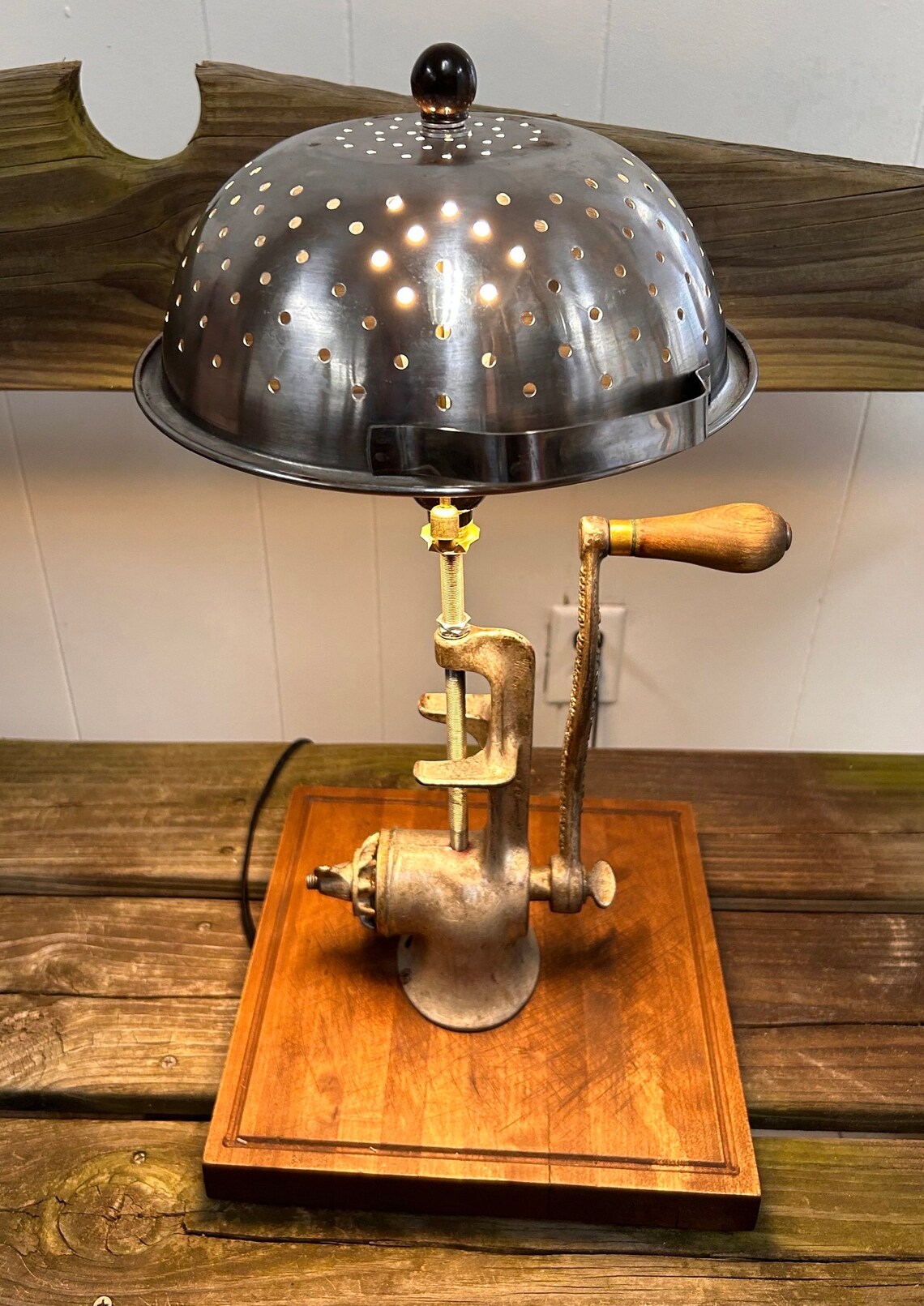 Meat Grinder Lamp Handmade, Unique Lamp, Kitchen Lamp, Statement Lamp ...