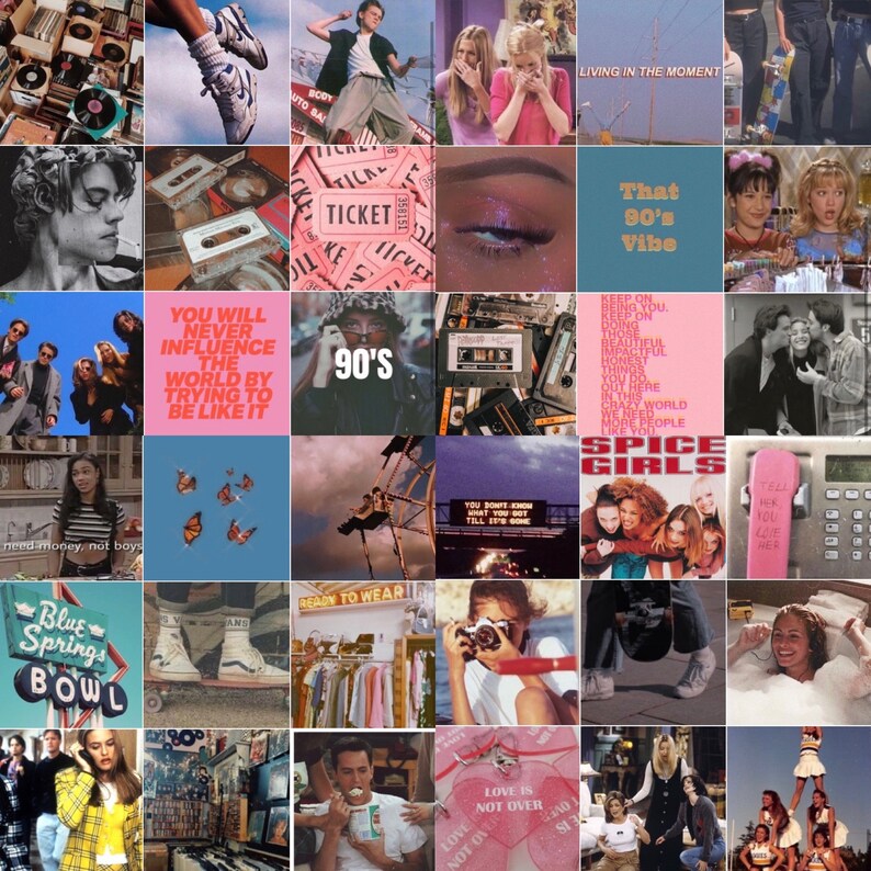 Retro Wall Collage Kit 90s Aesthetic Wall Collage Collage | Etsy