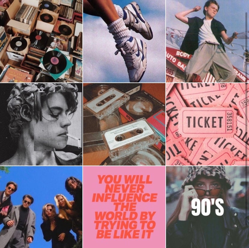 Retro Wall Collage Kit 90s Aesthetic Wall Collage Collage | Etsy