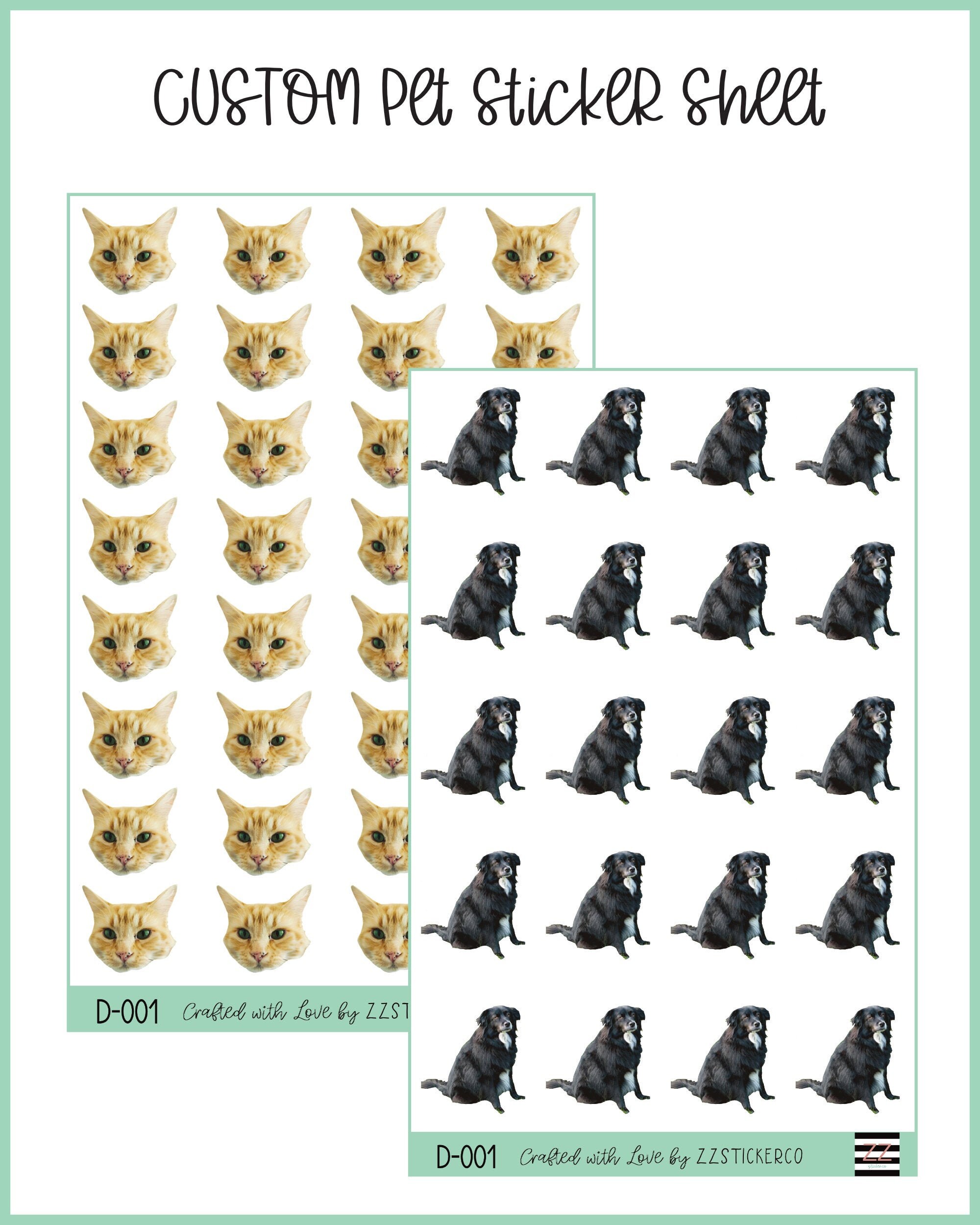 Custom Pet Sticker Sheet - Etsy
