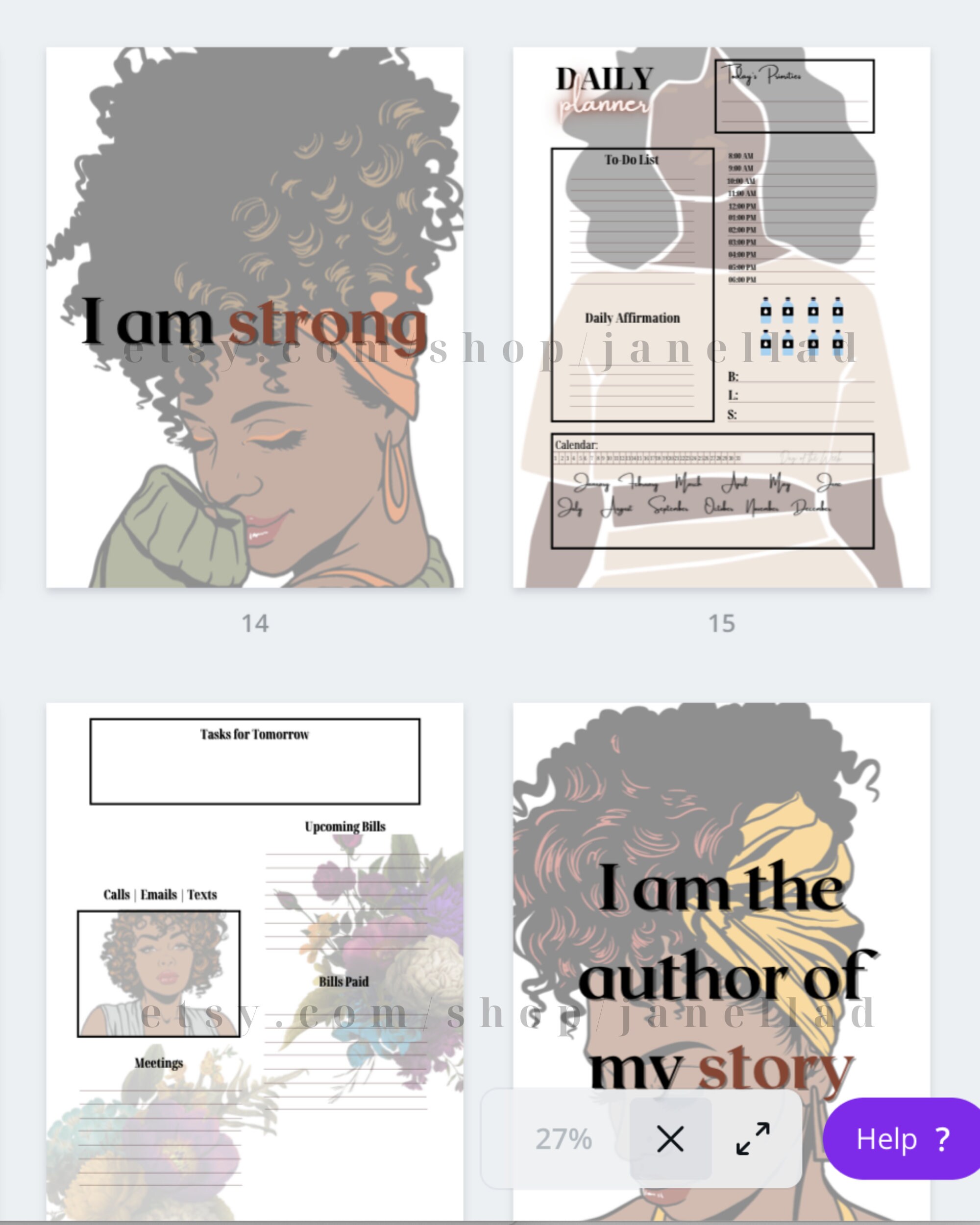 A4, US Letter 23-page Daily Planner & Aspirations Printable PDF ...