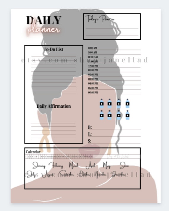 A4 US Letter 23-page Daily Planner & Aspirations Printable - Etsy