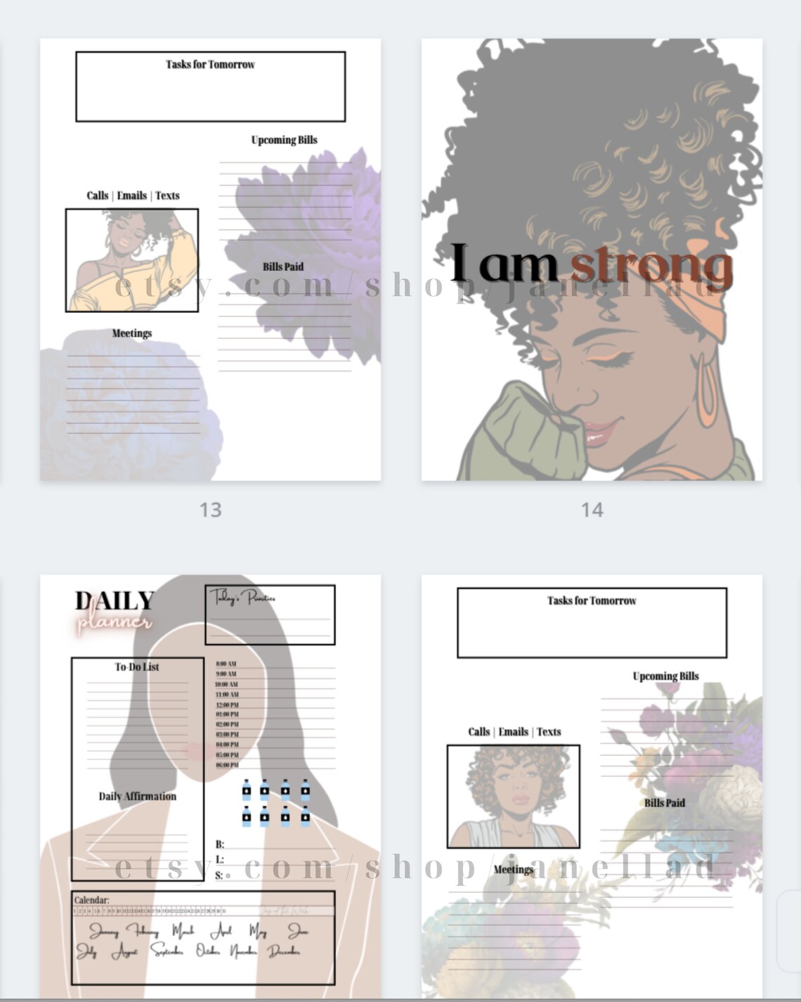 A4, US Letter 23-page Daily Planner & Aspirations Printable PDF ...