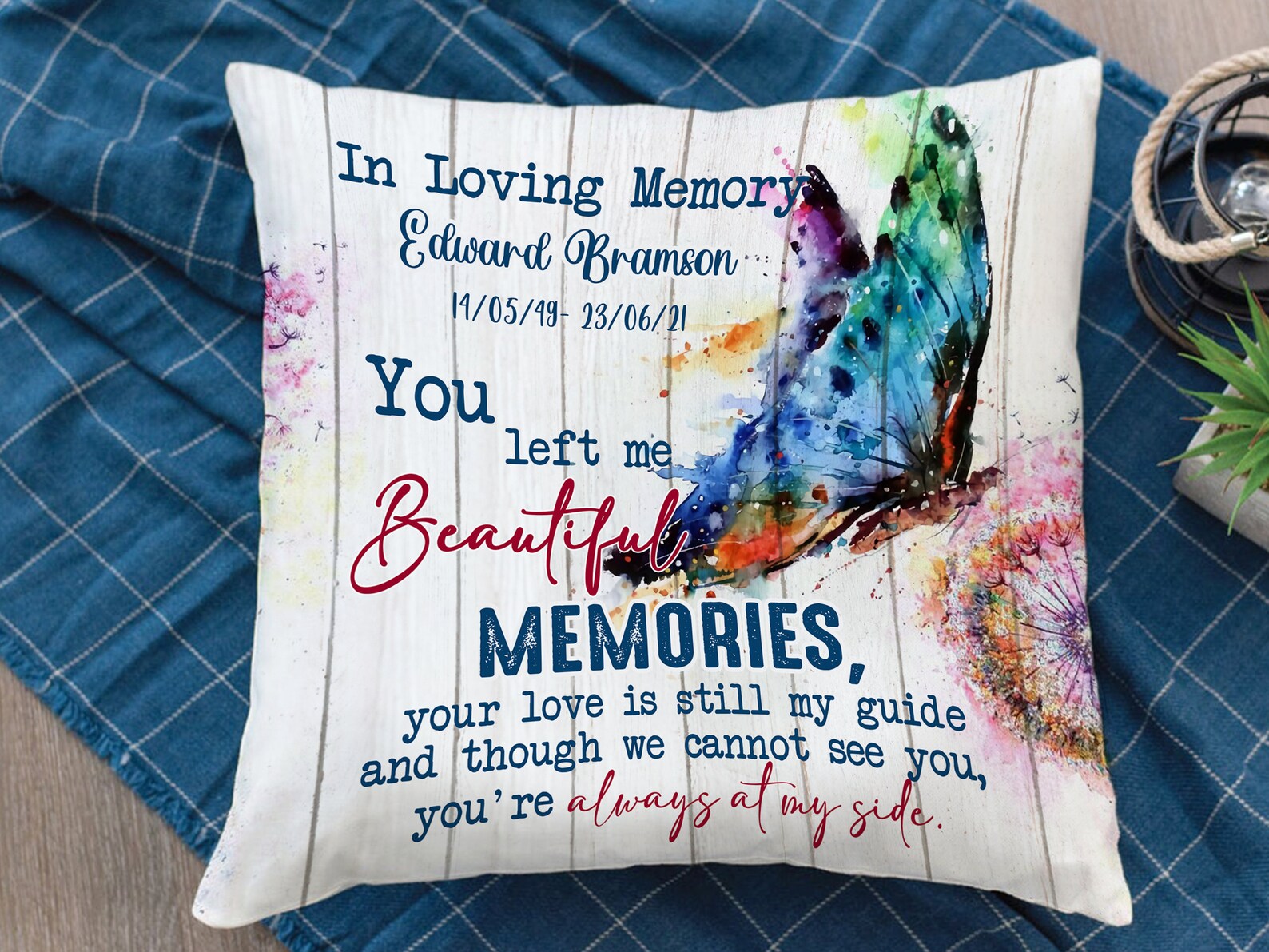 Personalized In Loving Memory Pillow And Cover You Left Me | Etsy