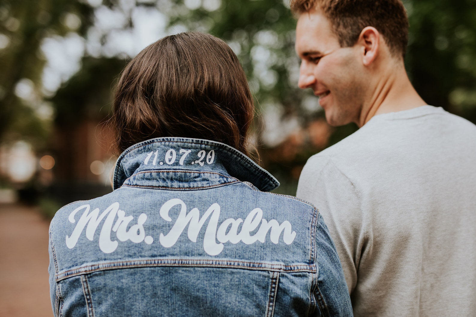 Personalized Mrs. Jean Jacket for Bride | Custom Last Name Jean Jacket ...