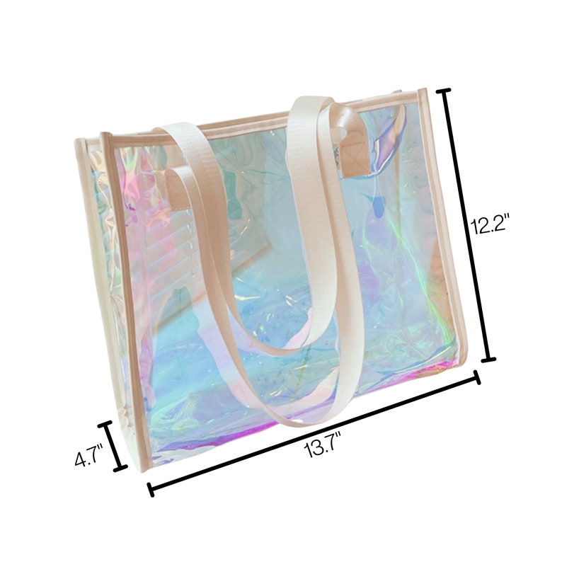 Personalized Holographic Tote Bag Disco Bachelorette Beach - Etsy