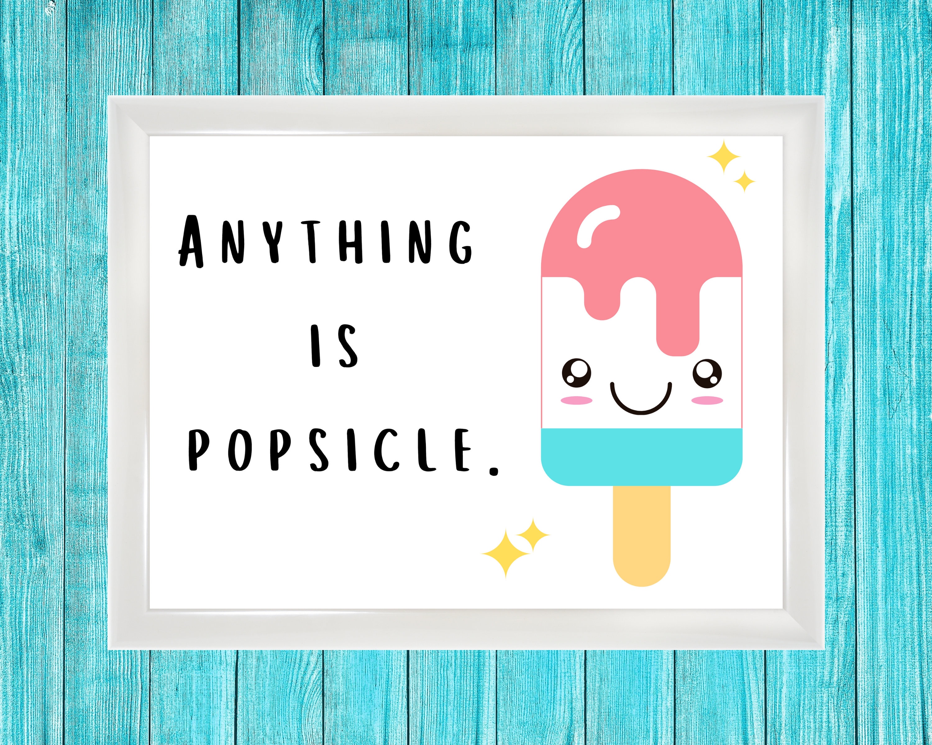 Anything Is Popsicle Cute Summer Art Print Beach Wall Art | Etsy