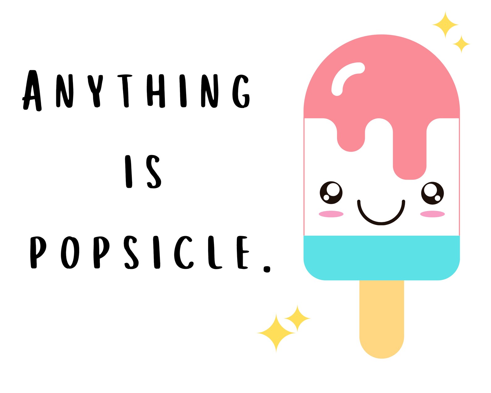 Anything Is Popsicle Cute Summer Art Print Beach Wall Art | Etsy