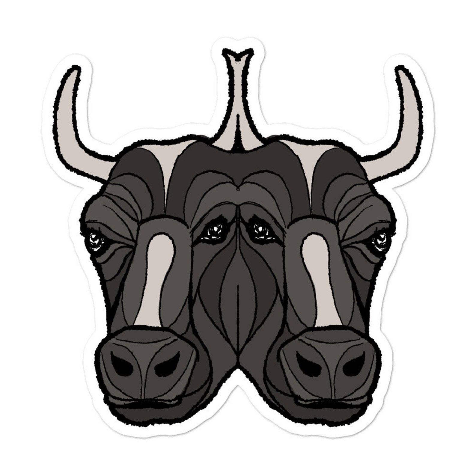 Symmetrical Cow Kiss-cut Bubble-free stickers | Etsy