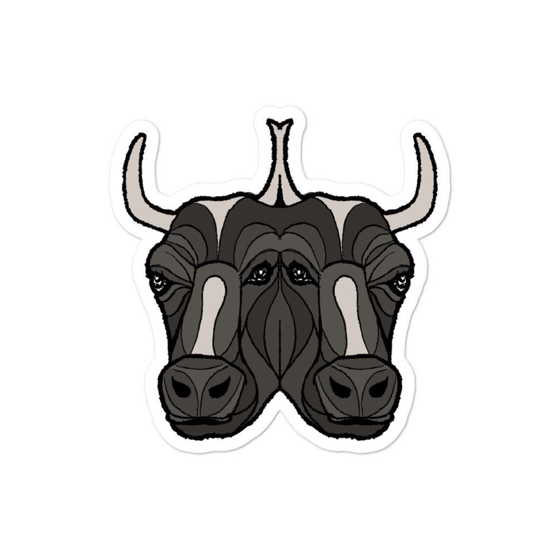 Symmetrical Cow Kiss-cut Bubble-free stickers | Etsy