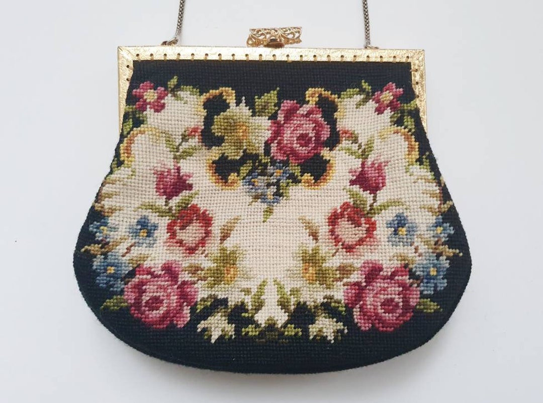Vintage Cottagecore Handbag petit Point From the 1940s - Etsy
