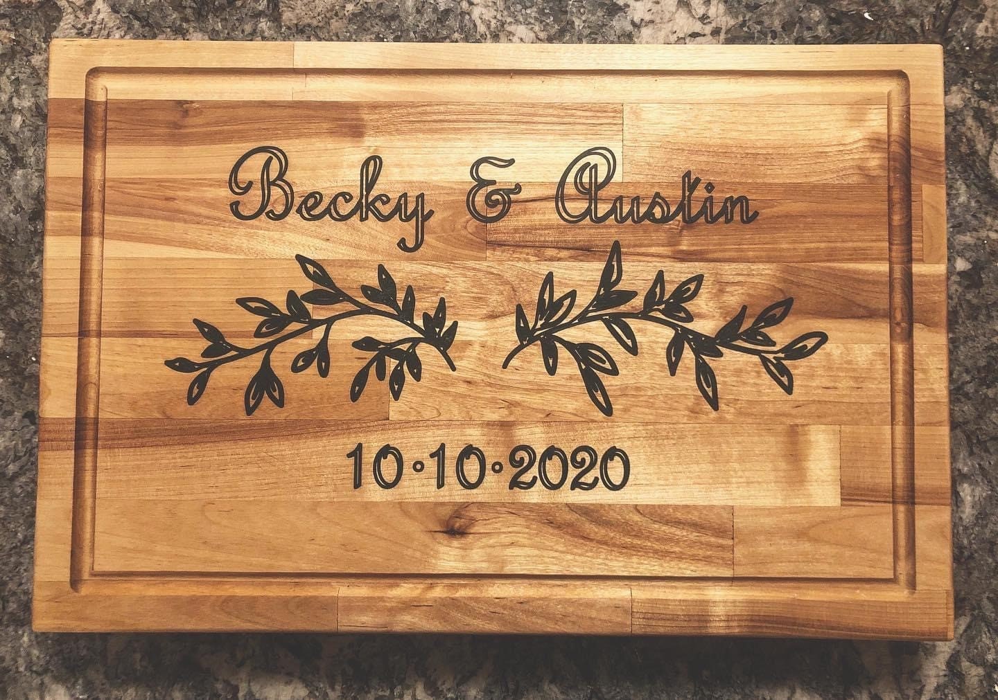Custom Engraved Personalized Butcher Block Cutting Board | Etsy