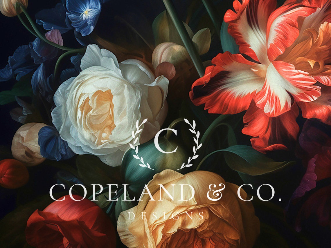 Colorful Moody Floral Painting Printable Art Botanical Oil Painting ...