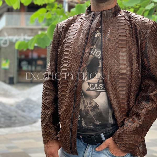 Snake Skin Biker Jackets Mens - Etsy