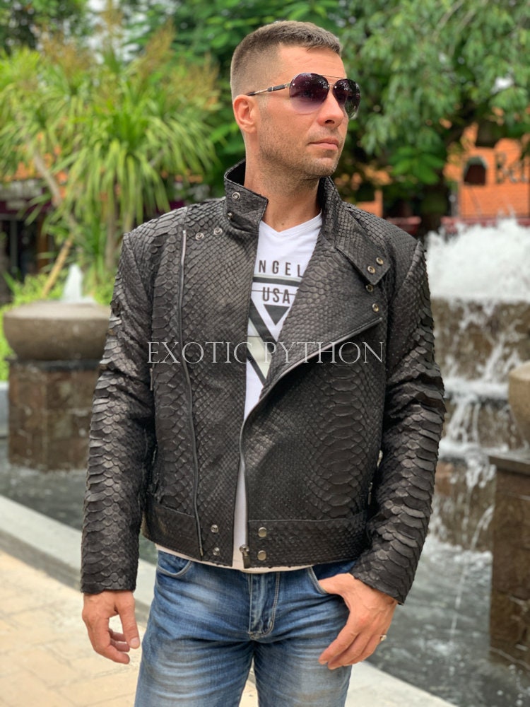 Mens Leather Jacket Dragon Jacket Python Jacket - Etsy