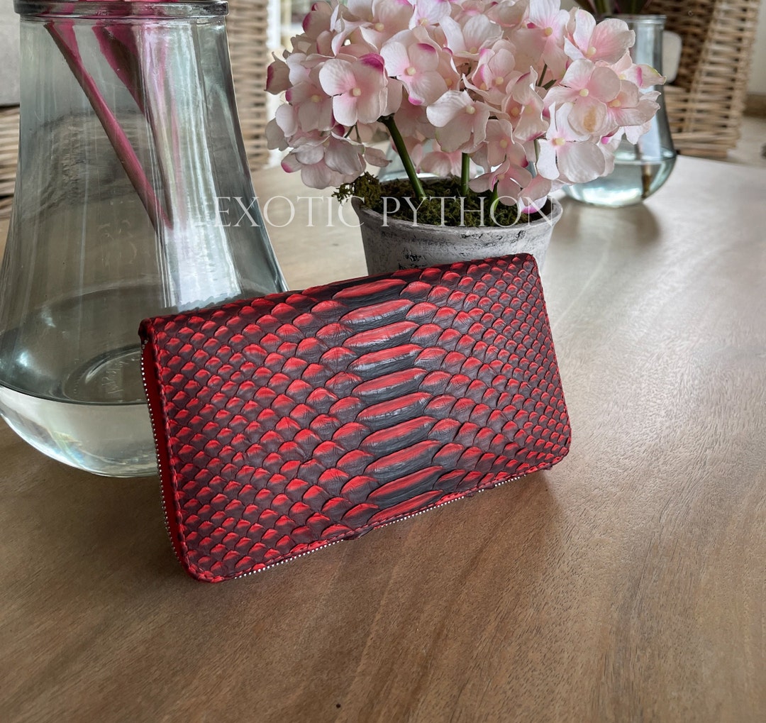Snakeskin Wallet Python Leather Wallet Snake Leather - Etsy